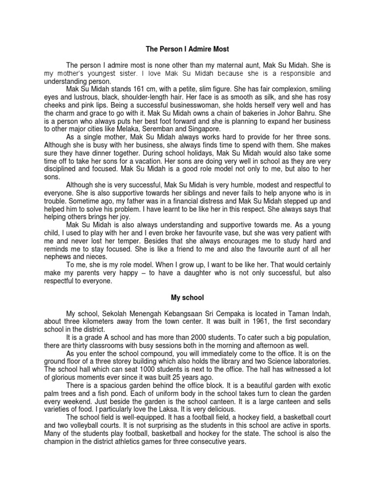 The Person I Admire Most | PDF