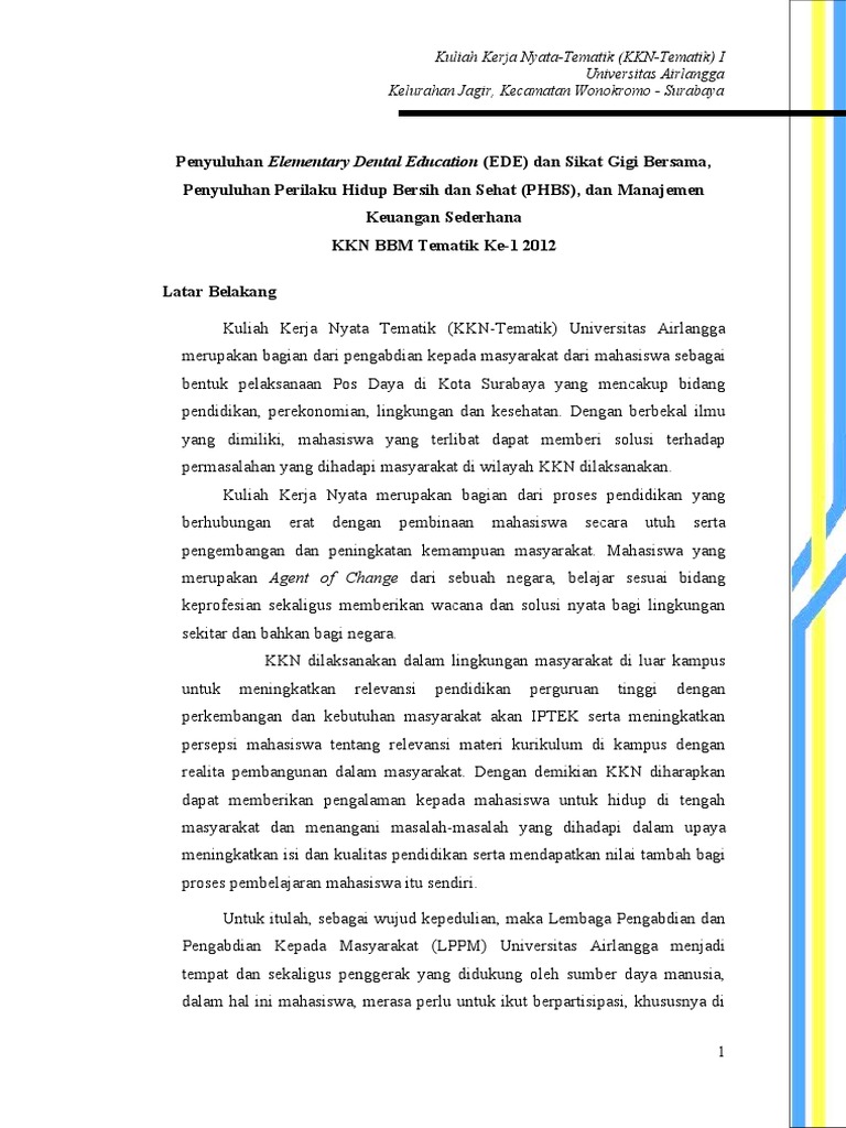 Proposal KKN BBM-Tematik (Utk SD) | PDF