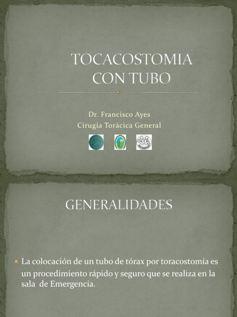 Toracostomia Con Tubo de Torax | PDF | Neumología | Sistema respiratorio