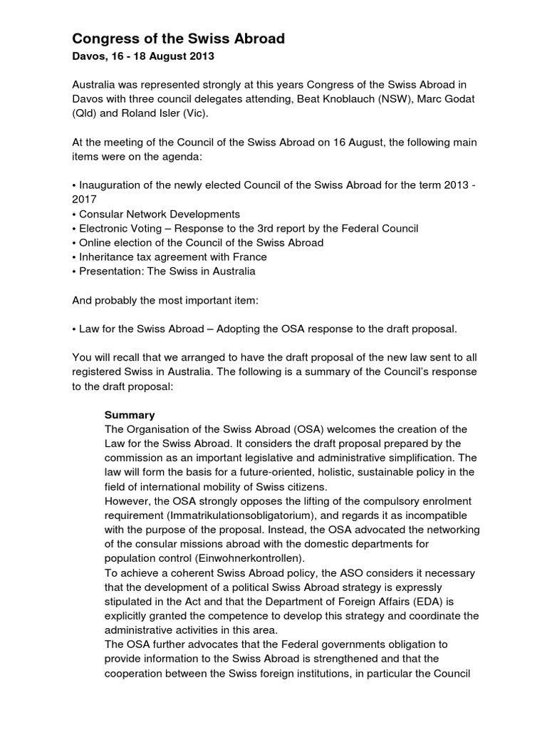 Congress | PDF | Switzerland | Government
