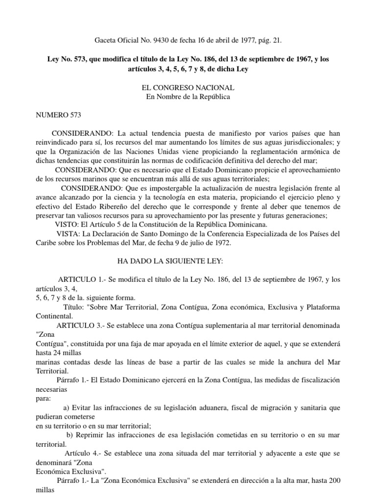 Ley No. 573, Que Modifica El Título de La Ley No. 186, Del 13 de ...