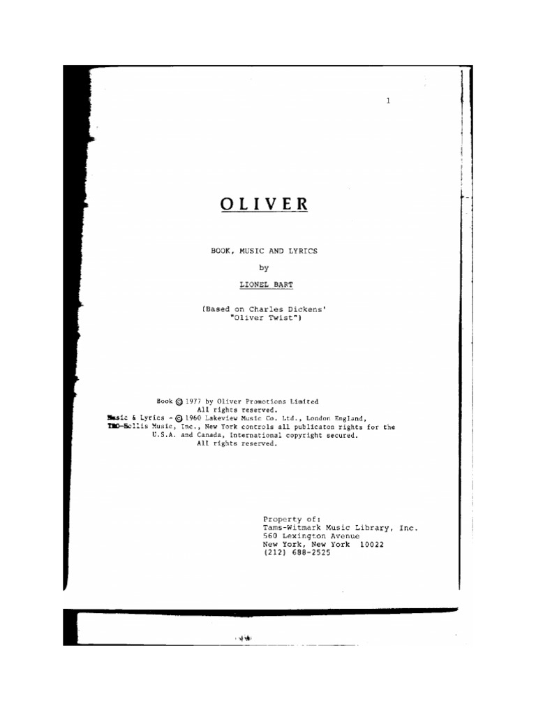 Oliver Script Scanned | PDF