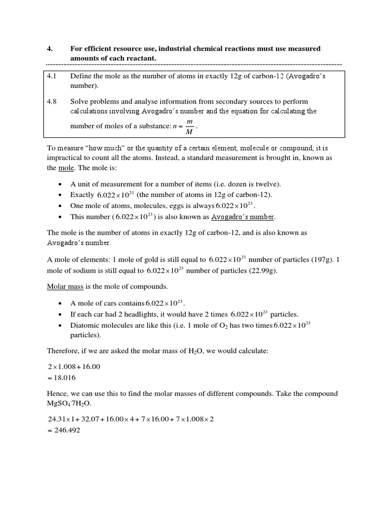 Understanding Moles and Avogadro's Number | PDF | Mole (Unit) | Gases