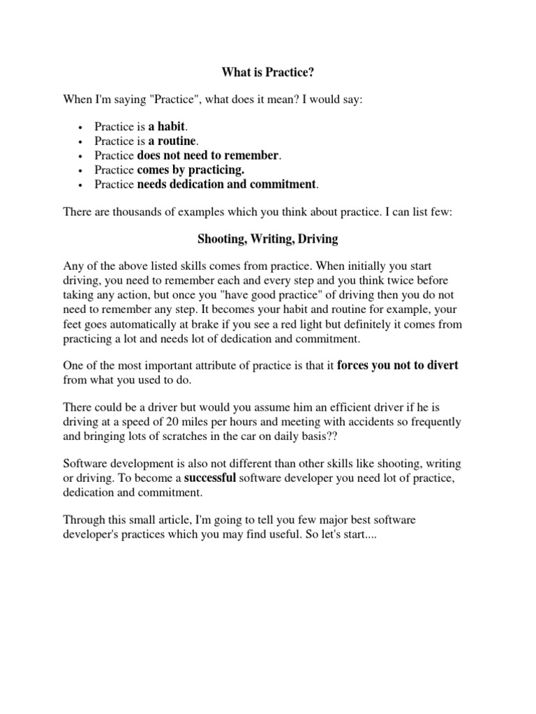 What Is Practice | PDF | Source Code | Computer Programming
