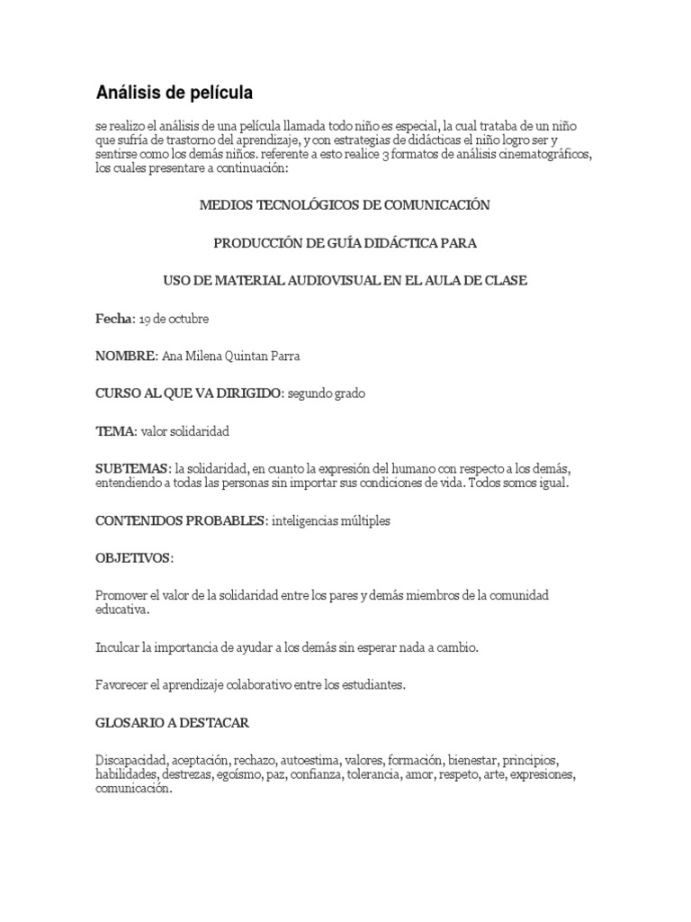 Análisis de Película | PDF | Maestros | Conocimiento