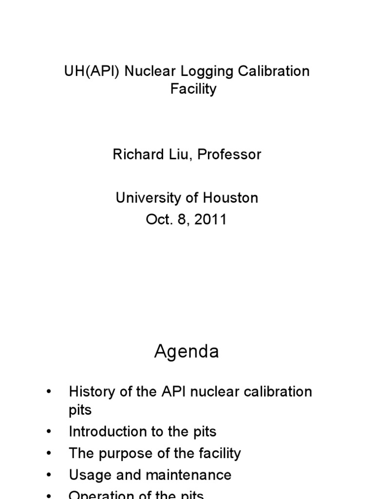 Status of API Calibration Pits - BR | PDF | Neutron | Gamma Ray