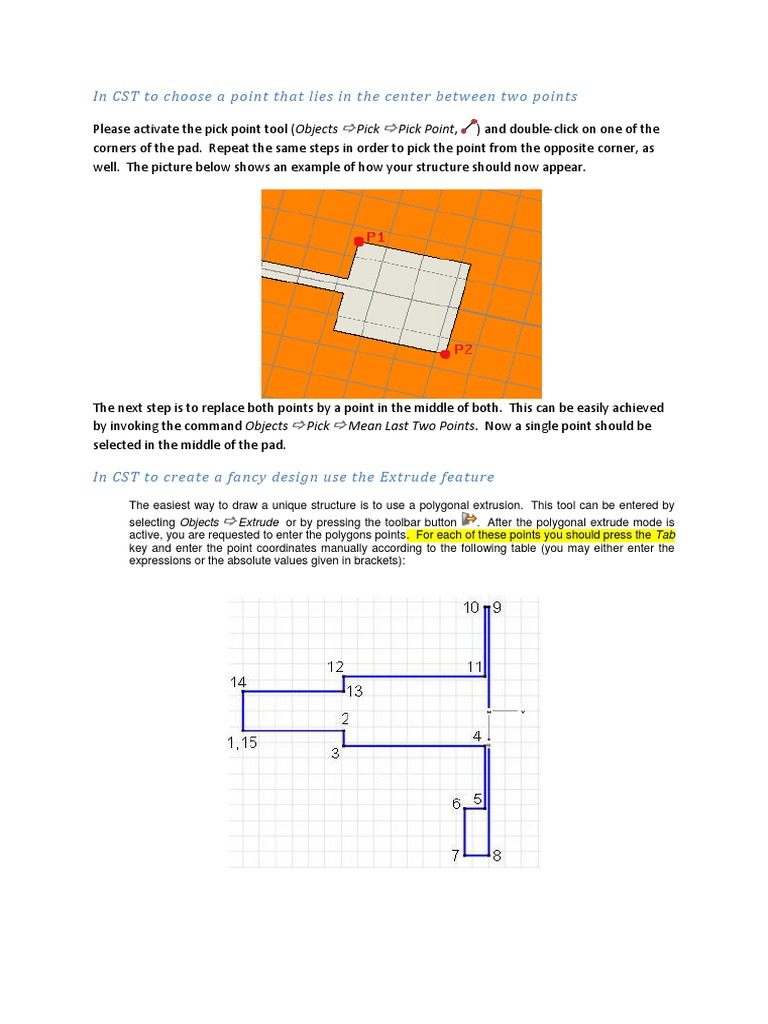CST Point Selection and Extrusion Guide | PDF | Telecommunications ...