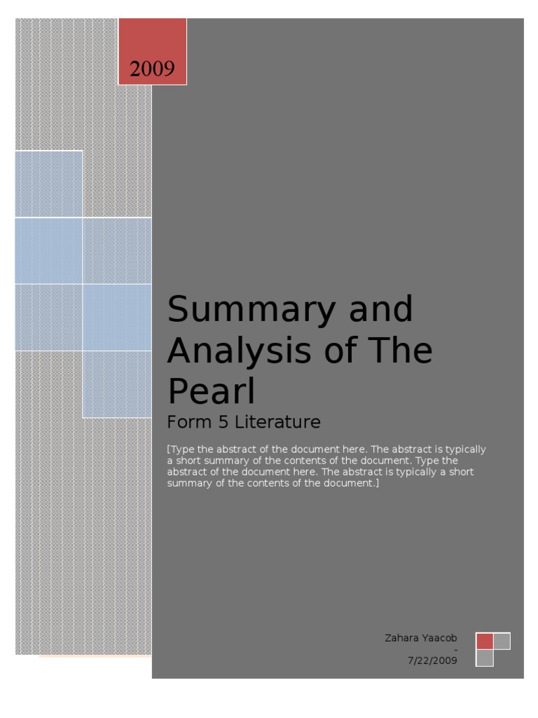 The Summary Of The Pearl