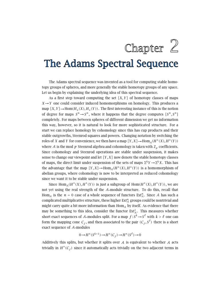 Understanding the Adams Spectral Sequence | PDF | Mathematical ...