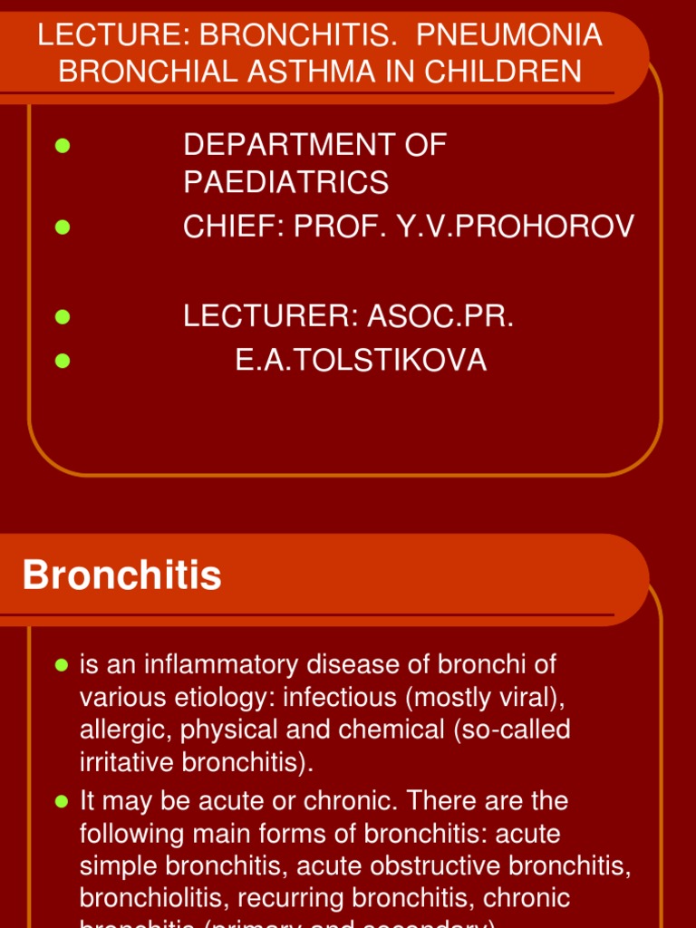 Bronchitis.ppt | Atrium (Heart) | Congenital Heart Defect