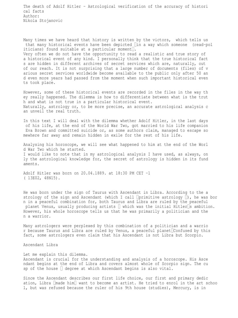 Hitler zodiac sign chart - Horoscopeaz.com