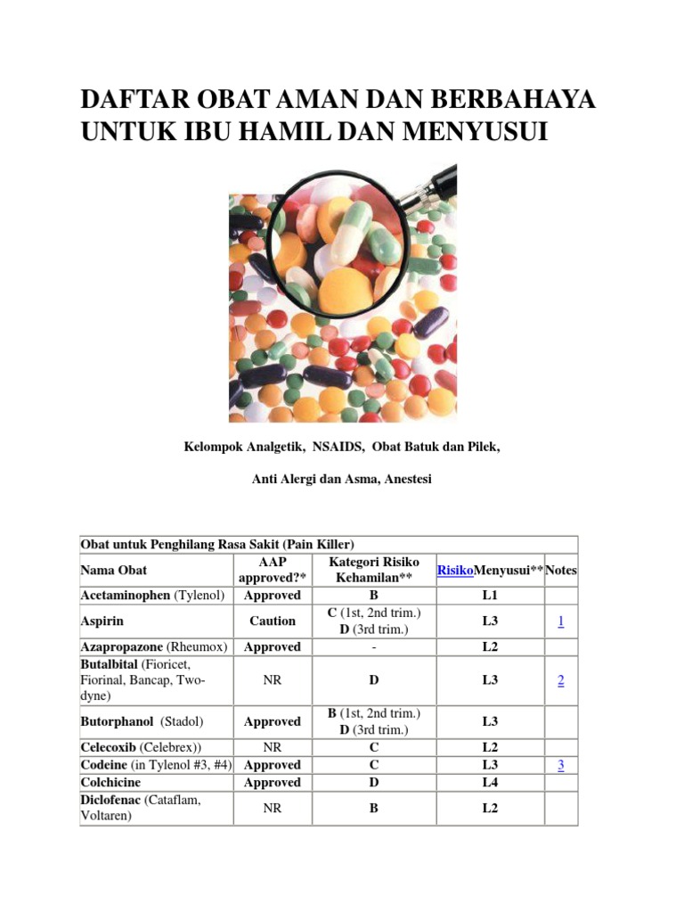 Obat Ibu Hamil Dan Menyusui | PDF | Breastfeeding | Analgesic