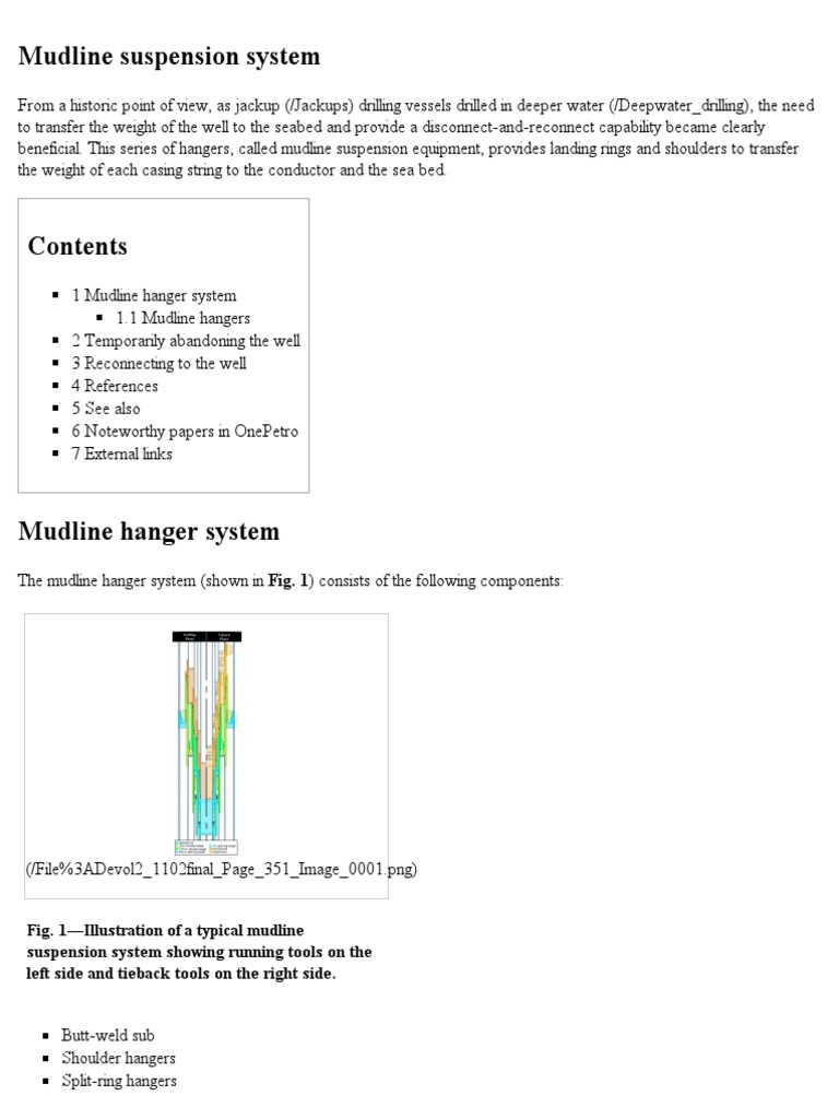 Mudline Suspension System | Casing (Borehole) | Drilling Rig
