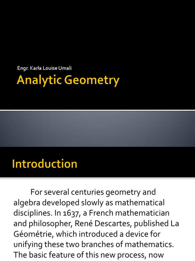 Analytic Geometry Pdf Cartesian Coordinate System Line Geometry