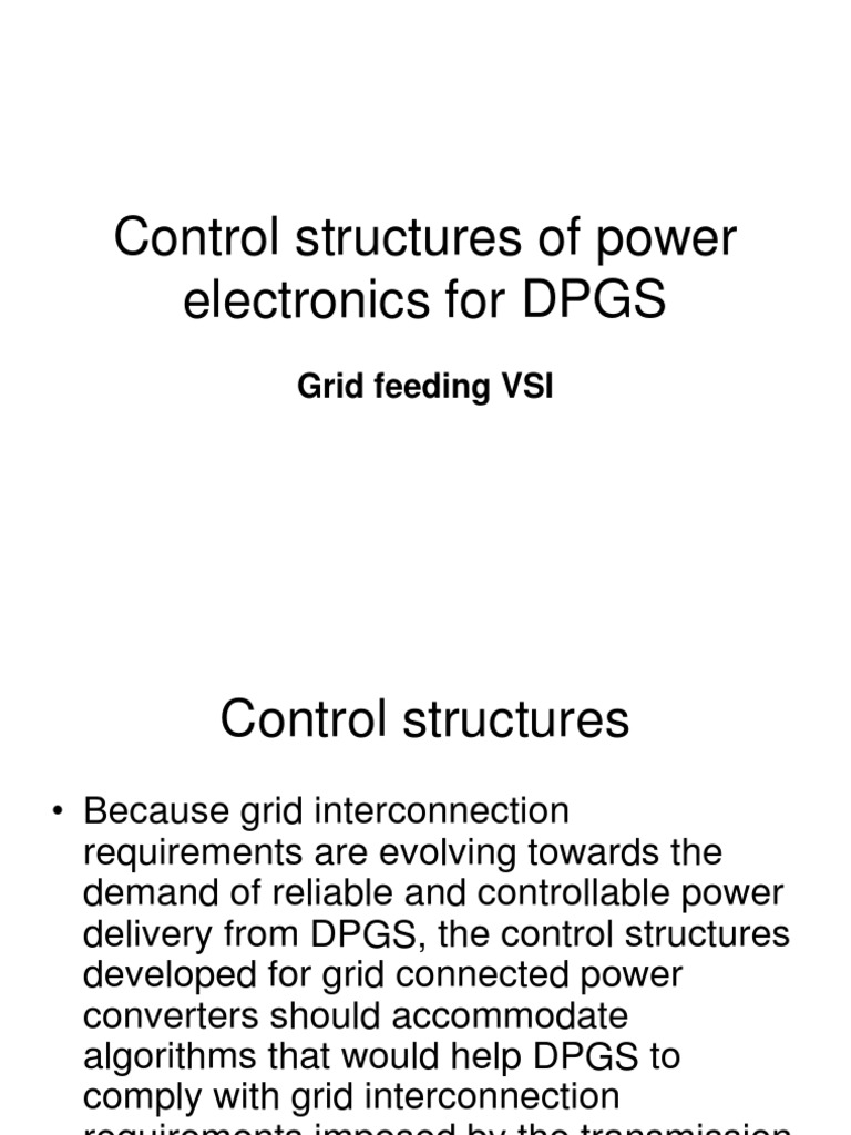 Control Structures of Power Electronics For DPGS | PDF | Power ...