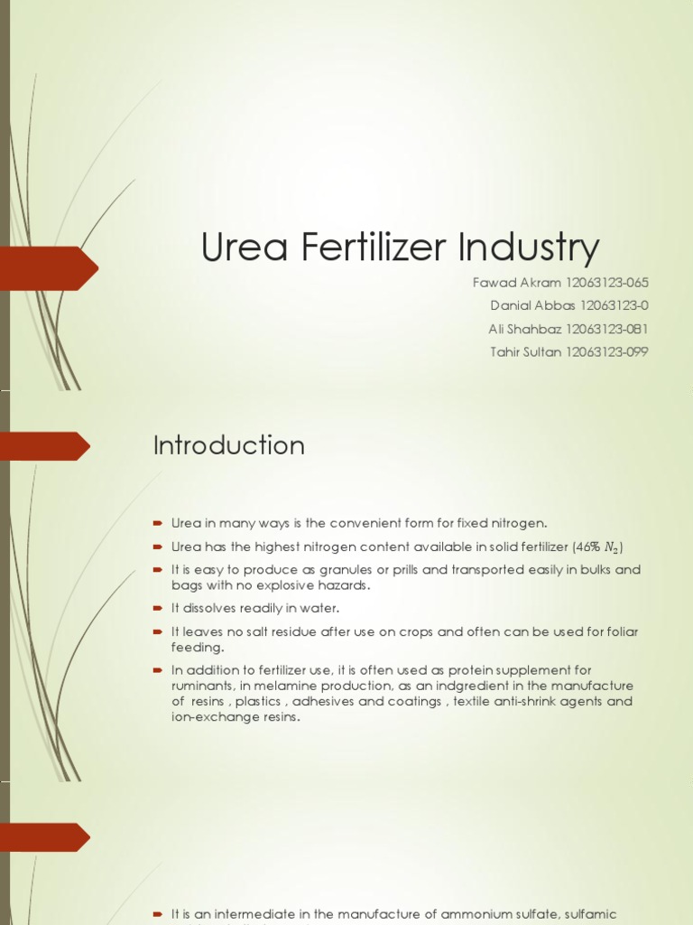 Urea Fertilizer Industry | PDF | Urea | Chemical Process Engineering