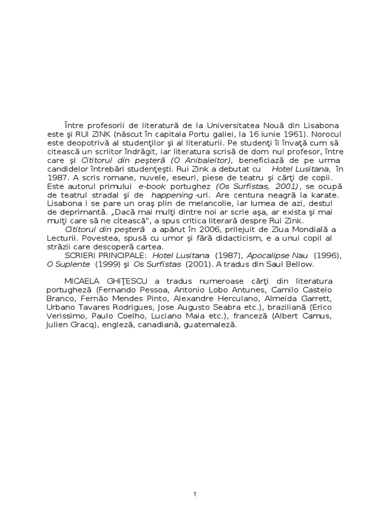 Cititorul Din Peșteră | PDF