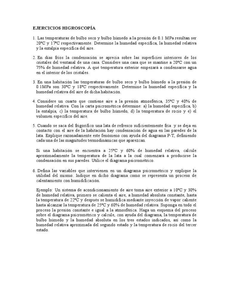 Ejercicios Higros | PDF