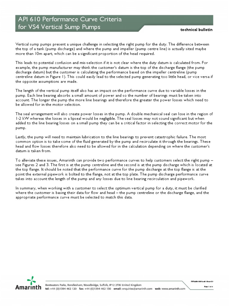 API 610 VS4 Performance Curve Criteria RevB | PDF | Bearing (Mechanical ...