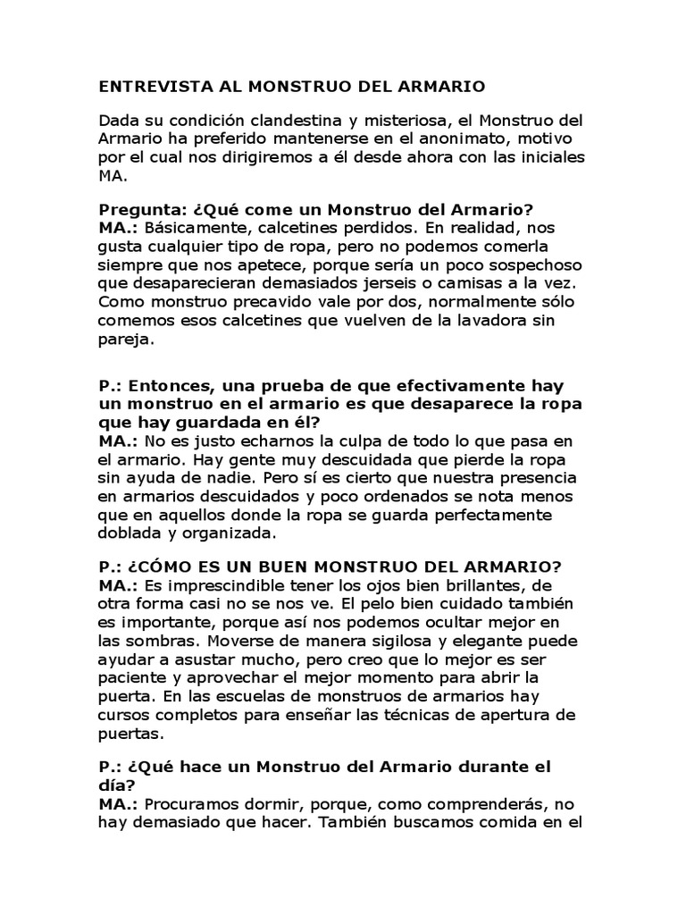 Monstruo Armario | PDF | Ocio