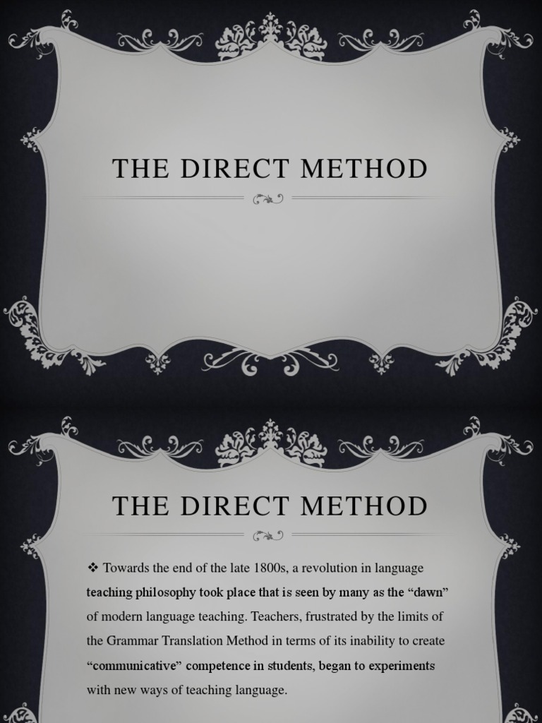 The Direct Method Presentation | PDF | Language Education | Second Language