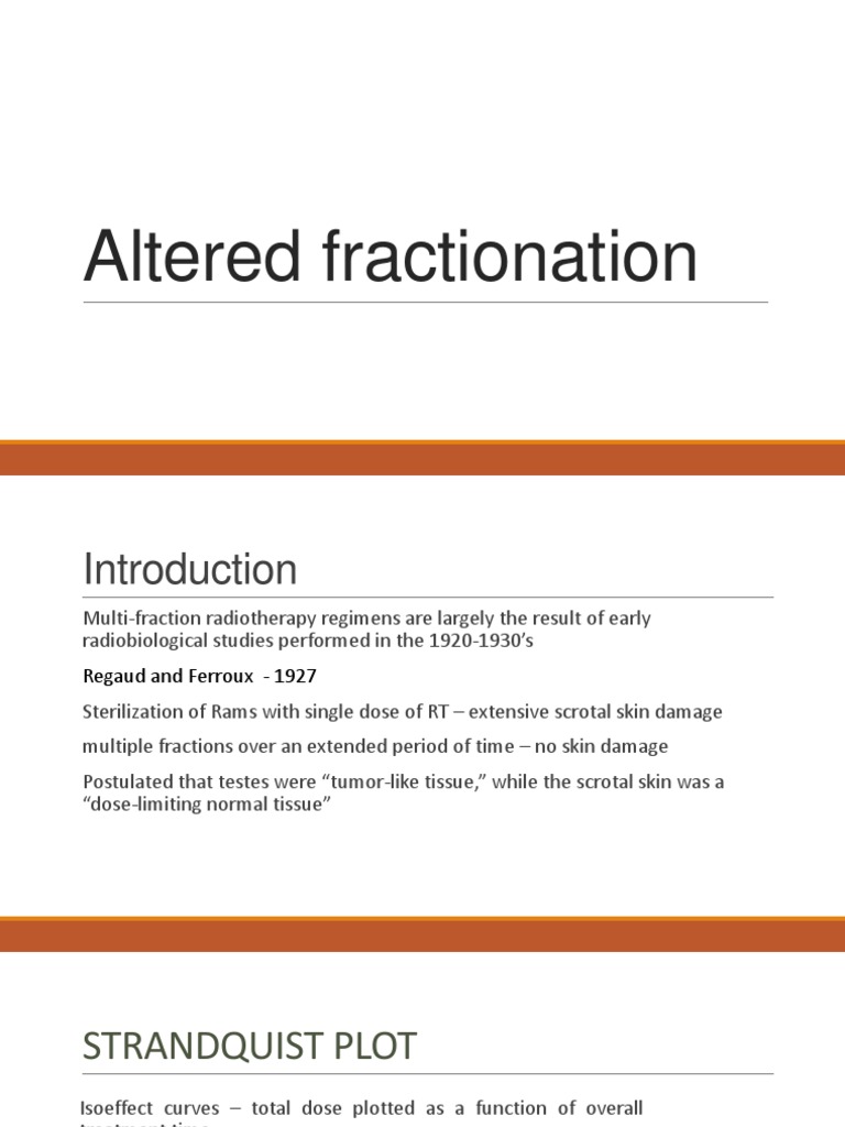 Altered Fractionation | PDF | Radiation Therapy | Absorbed Dose