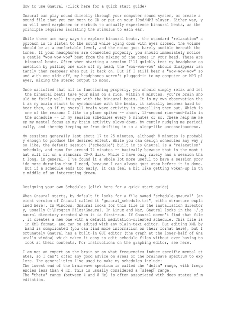 Gnaural Guide | PDF | Headphones | Sound