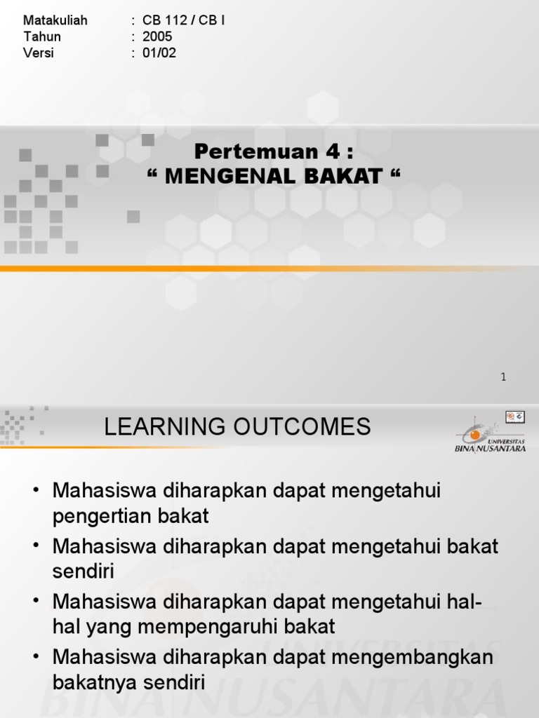 Mengenal Ciri dan Jenis Bakat | PDF | Pengembangan Diri