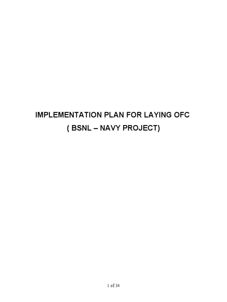 Implementation Plan For Laying OFC, Navy Project | PDF | Duct (Flow ...
