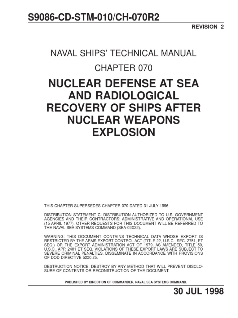 Nuclear Defense at Sea and Radiological Recovery of Ships After Nuclear ...