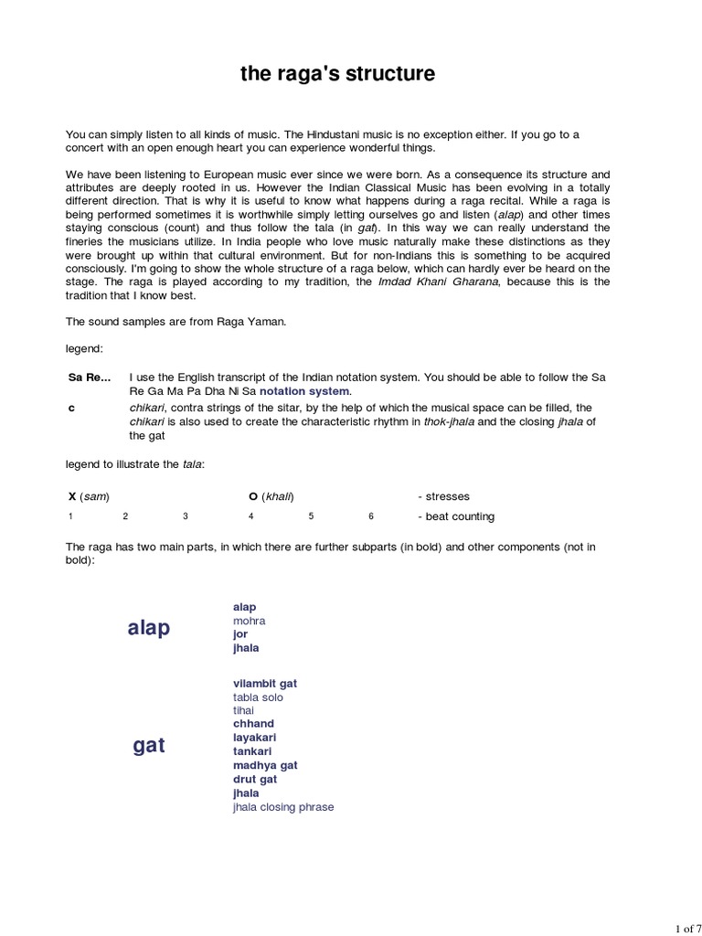 The raga's structure explained | PDF | Rhythm | Musical Compositions