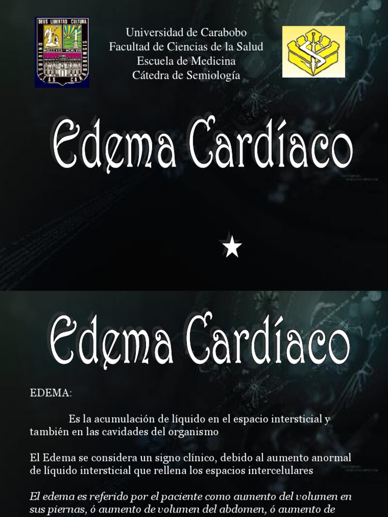 Edema Cardíaco | PDF | Insuficiencia cardíaca | Edema
