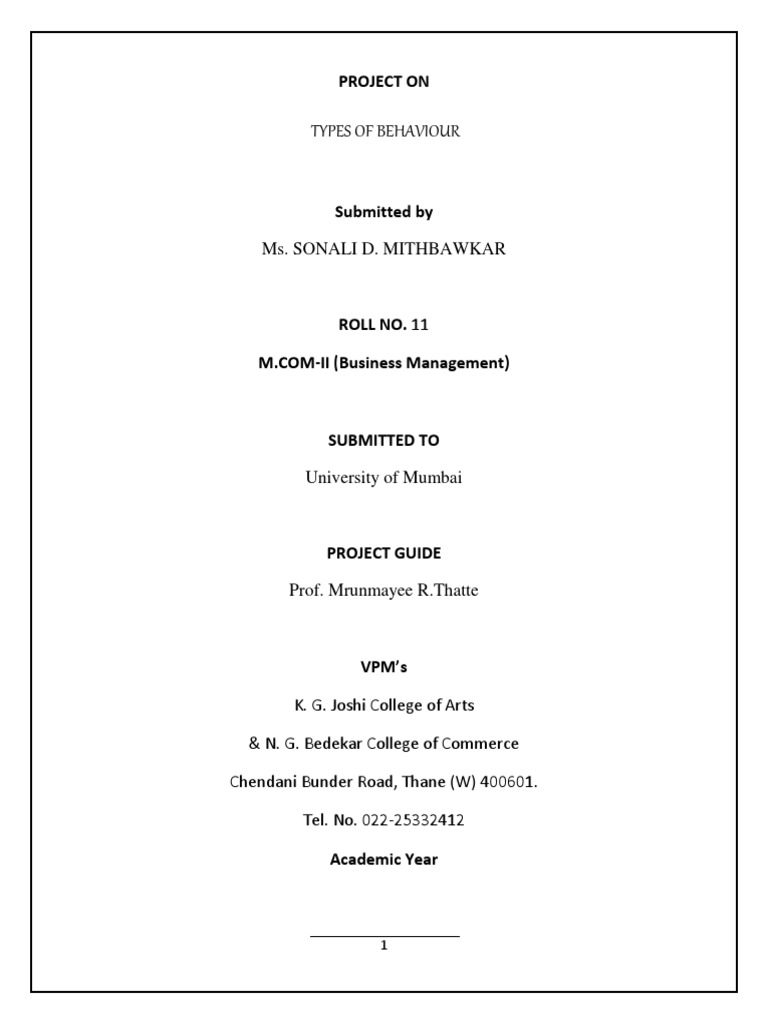 Types of Behaviour in Ob | PDF | Organizational Behavior | Social Group