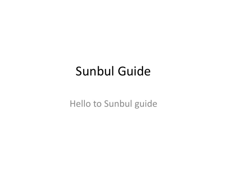 Sunbul Guide | PDF