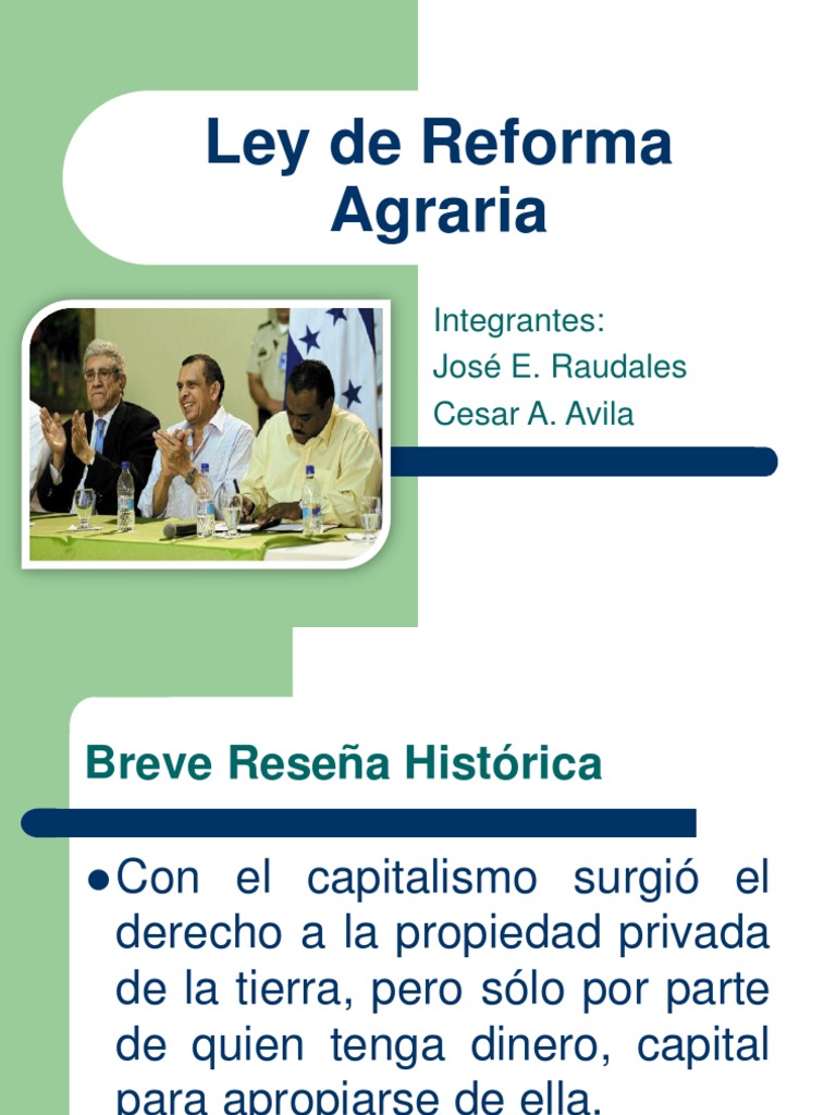 Presentación - Ley de Reforma Agraria | PDF | Agricultura | Reforma agraria