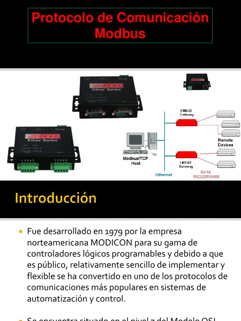 Protocolo de Comunicacion Modbus | PDF | Tecnología de medios | Datos