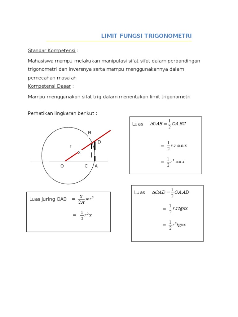 Limit Trigonometri | PDF