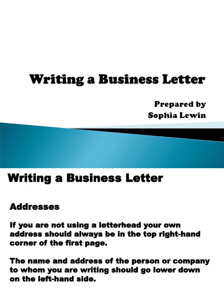 Writing A Business Letter | PDF | Writing