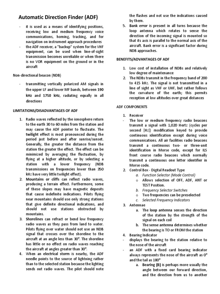 Outline #1 - Automatic Direction Finder | PDF | Telecommunications ...