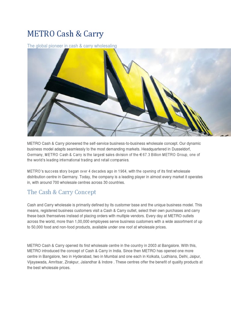 Metro Cash & Carry | PDF | Retail | Service Industries
