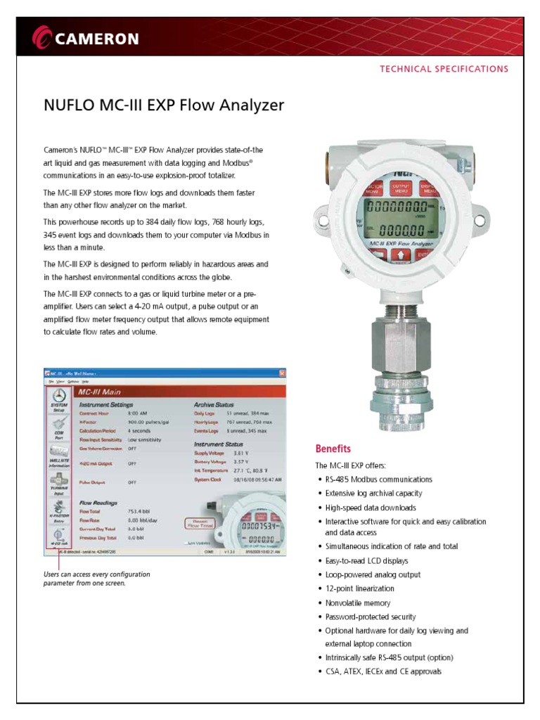 Nuflo Mc-III Exp Datasheet | PDF | Flow Measurement | Calibration