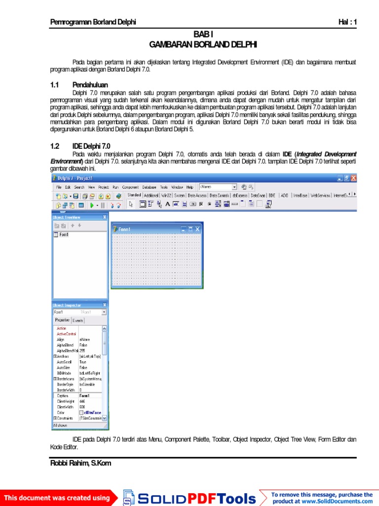 Modul Pemrograman Borland Delphi Full | PDF