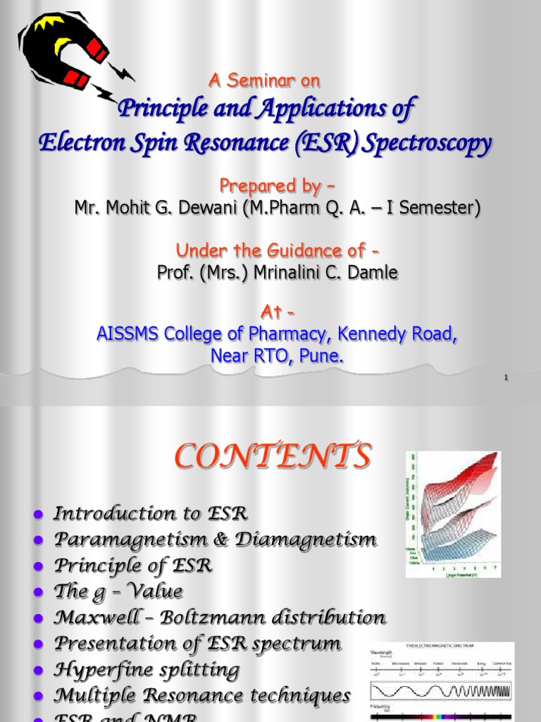 Electron Spin Resonance - It's Principles and Applications | PDF ...