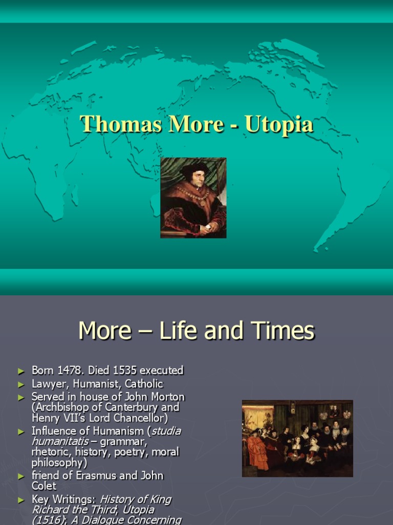 Thomas More - Utopia | Utopia (Book) | Philosophical Science