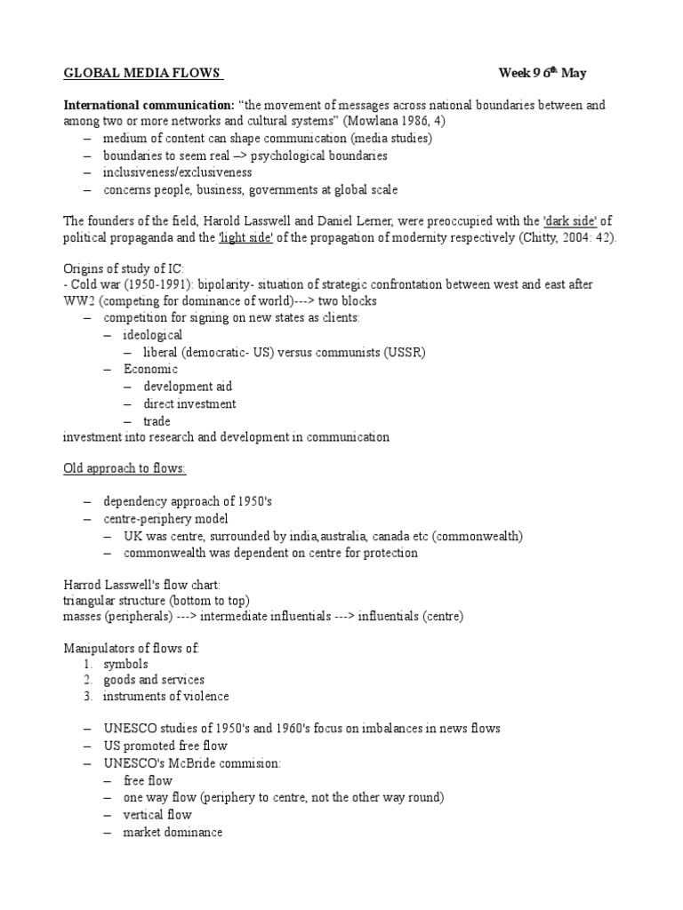 Global Media Flow Notes | PDF | Globalization | News