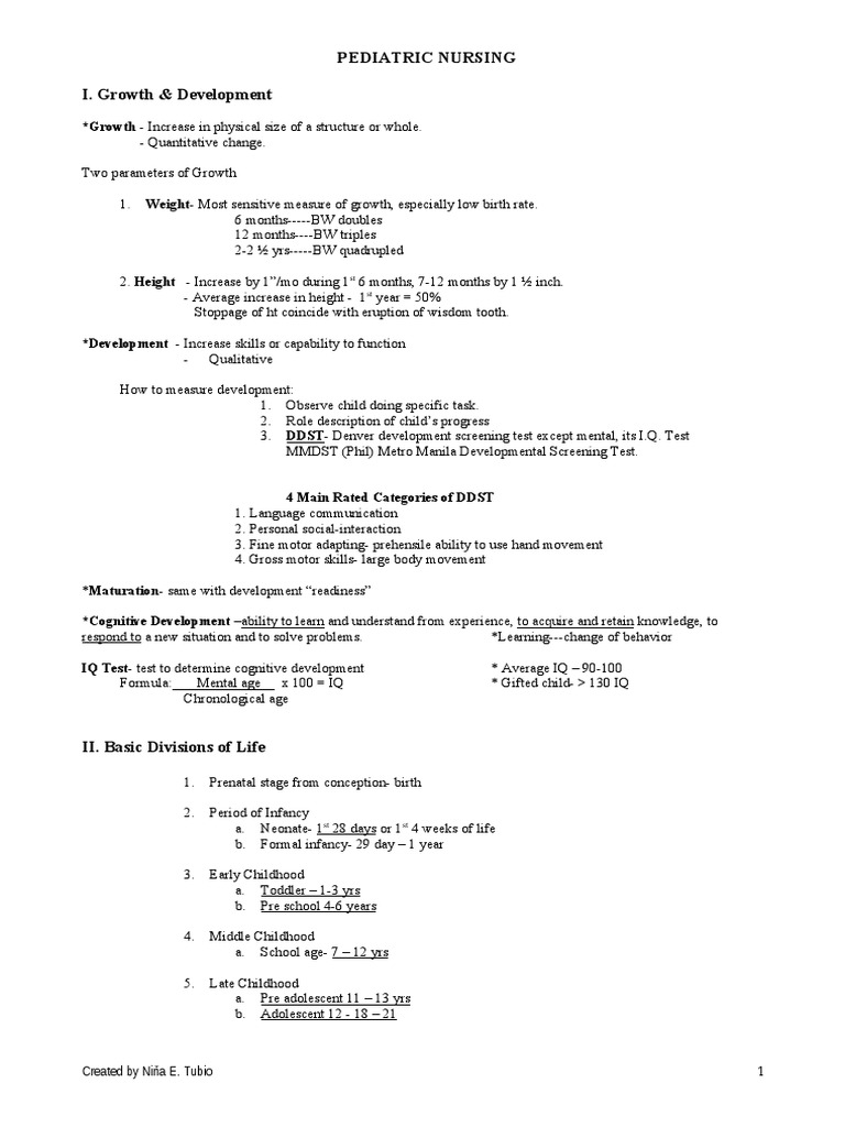 Pediatric Nursing | PDF
