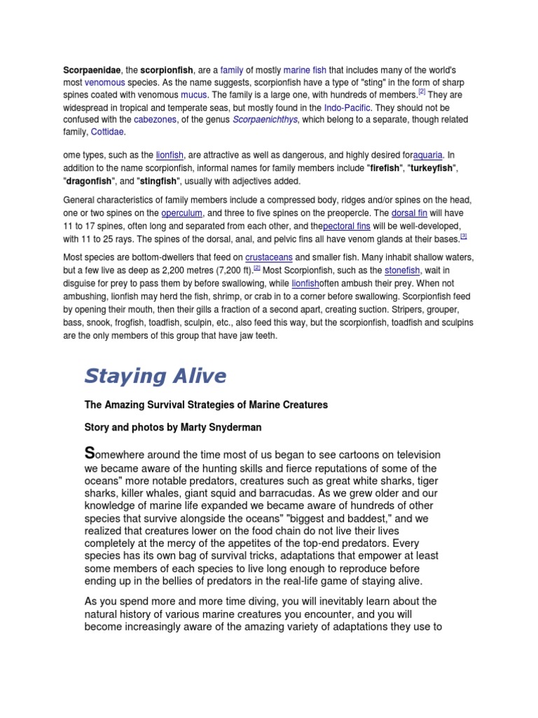 Fish Defense Mechanisms | PDF | Aquatic Vertebrates | Zoology