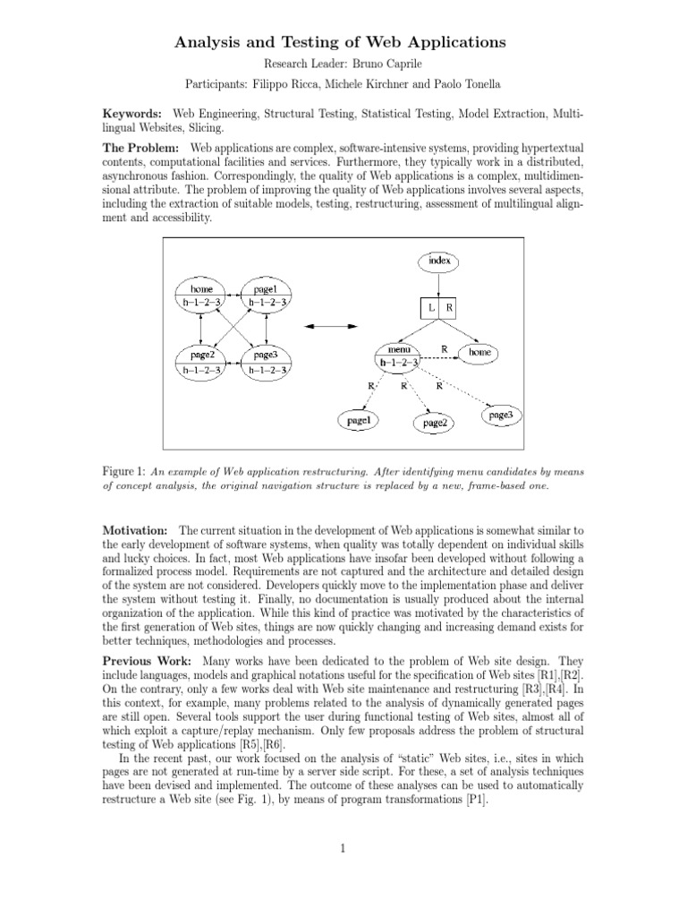 Analysis and Testing of Web Applications | PDF | Websites | World Wide Web