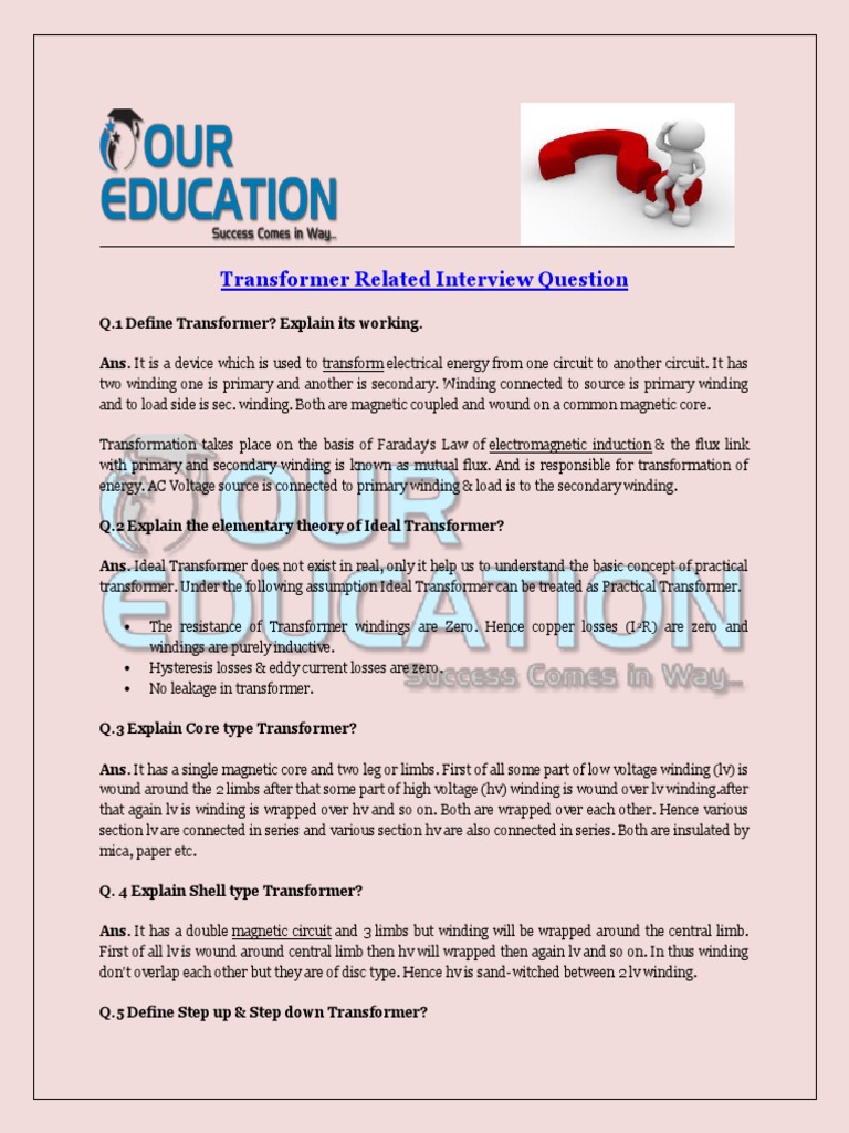Transformer Related Interview Questions | PDF