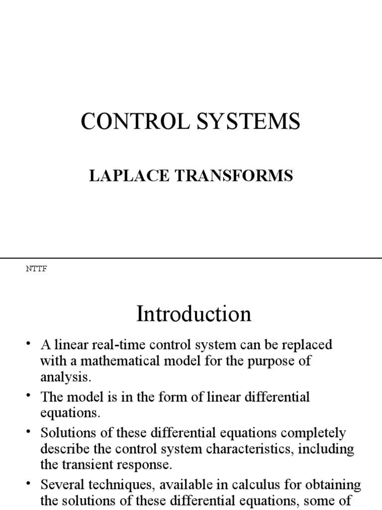 Laplace Transforms in Control Systems | PDF | Laplace Transform | Logarithm